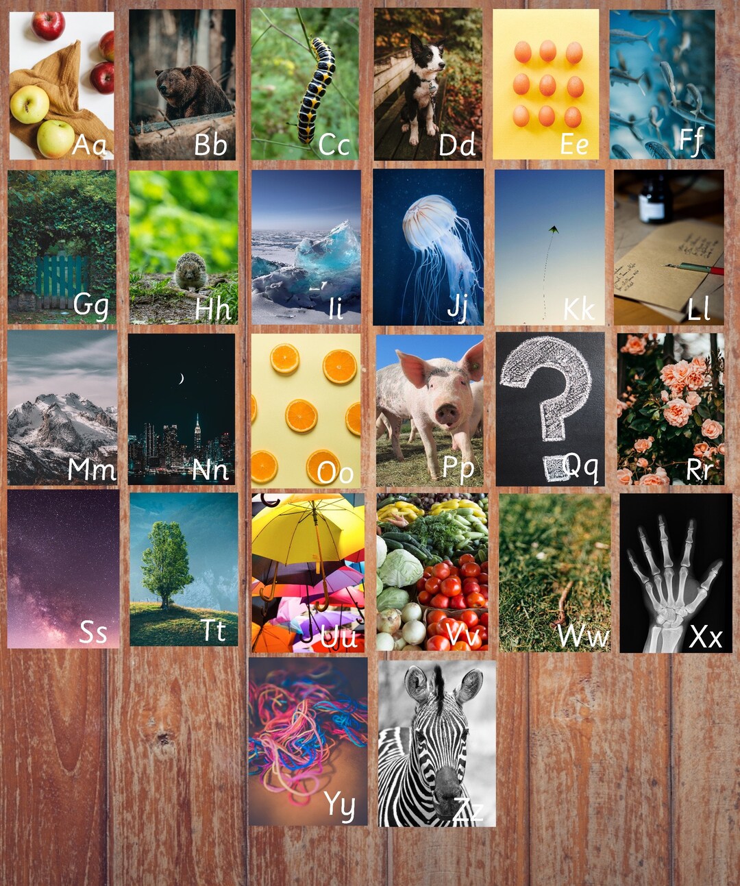 Alphabet Photo Cards Digital Download Printable Natural Alphabet ...