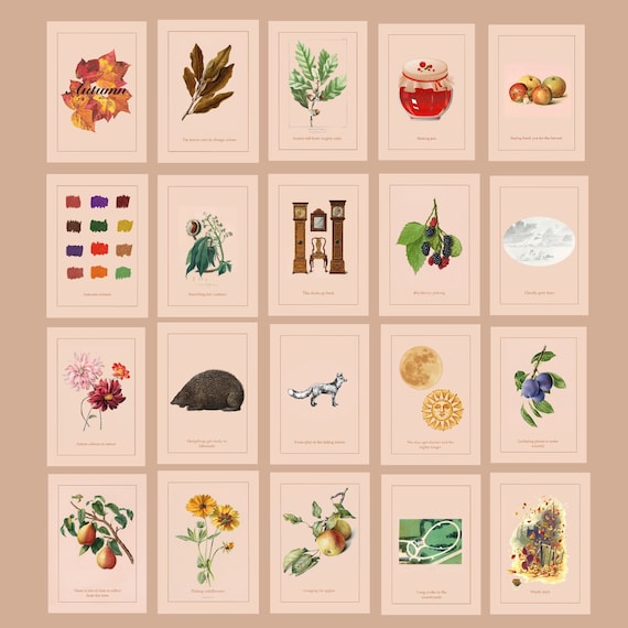 Autumn Fall Picture Cards Printable Digital Download Natural - Etsy Canada