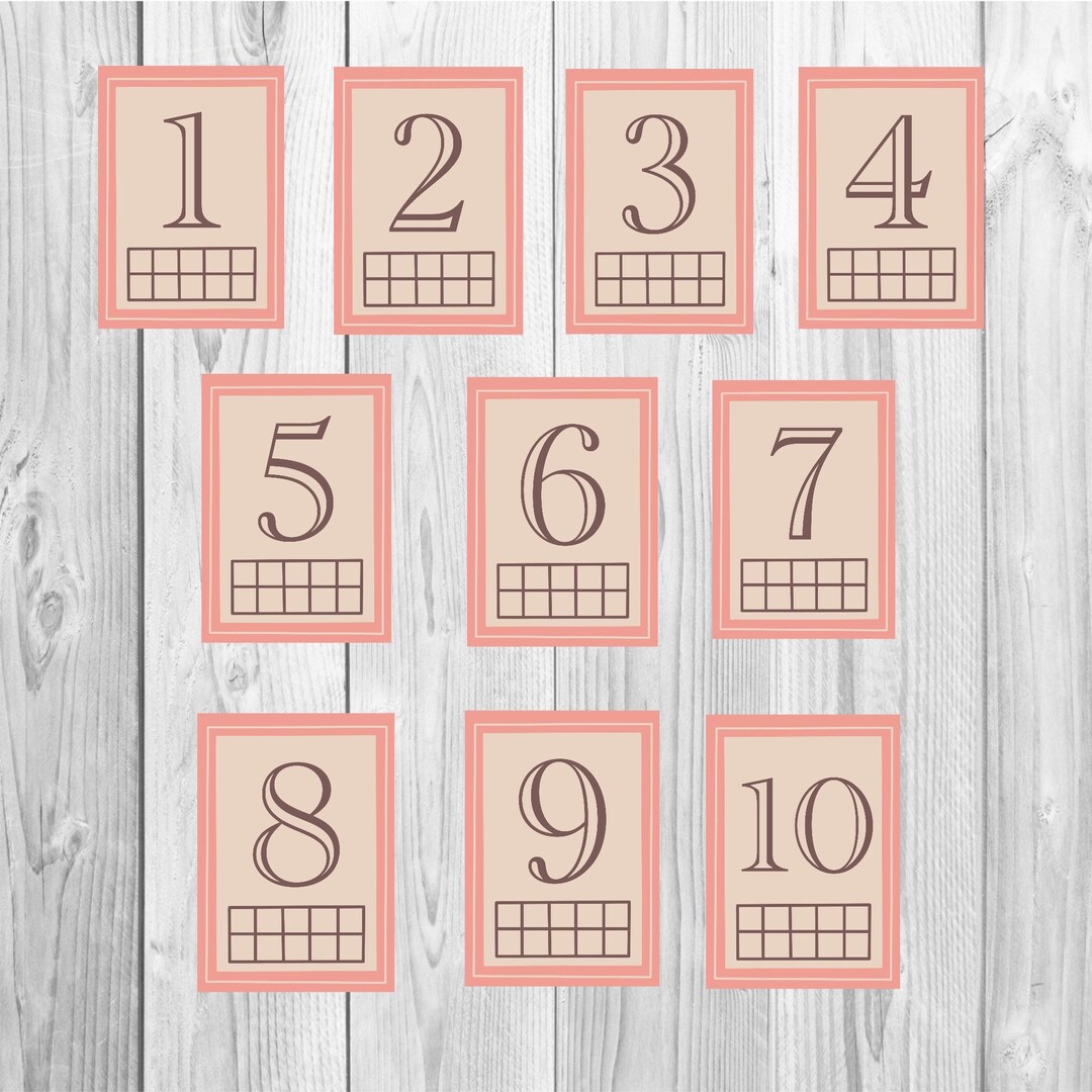 Tens Frame Number Cards 1-10 Digital Download Montessori Reggio ...