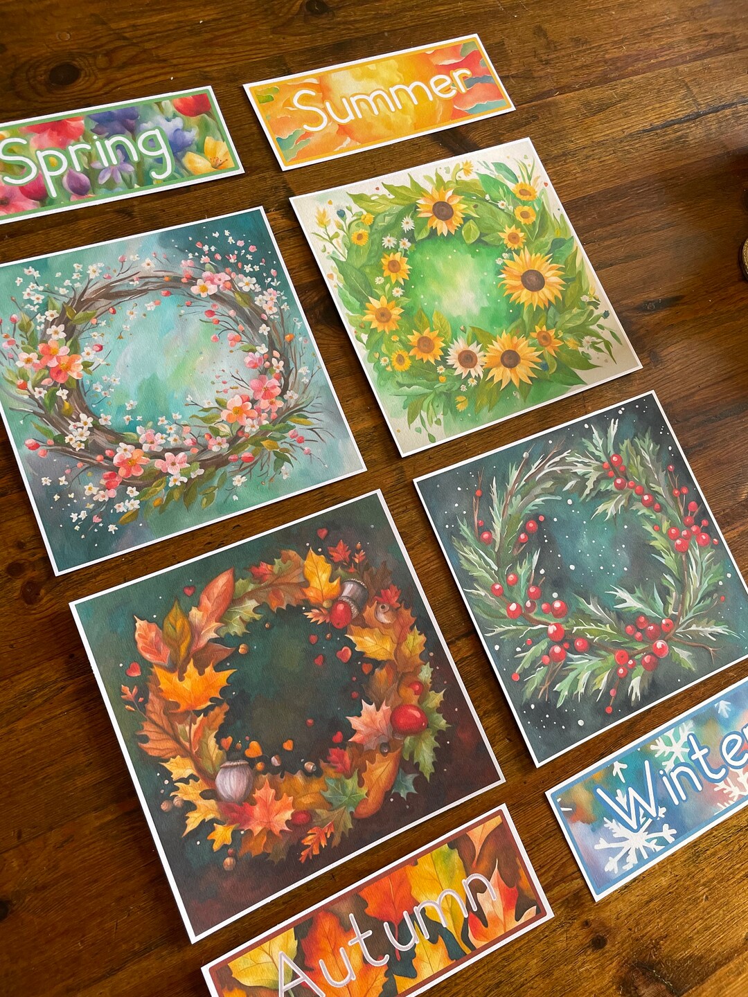 Seasons Display Cards Digital Printable Homeschool Resource Classroom ...