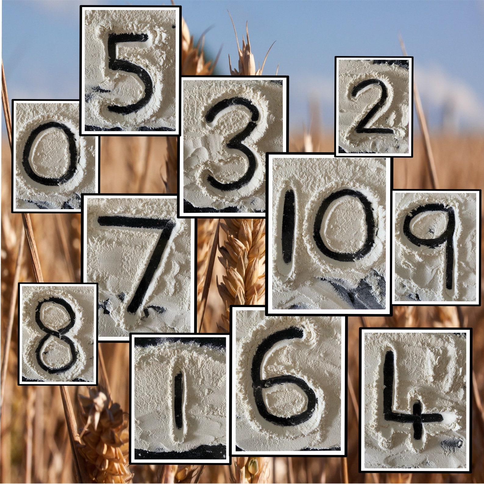 Numbers in Flour 0-10 Printable Cards Digital Download Playdough Area ...