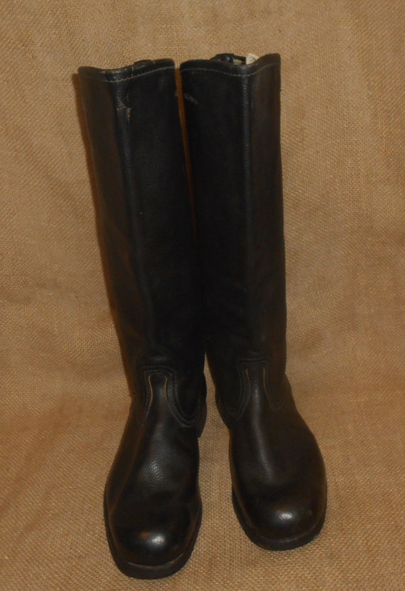 Soviet Vintage Army Yuft Jack Boots with leather sole… - Gem