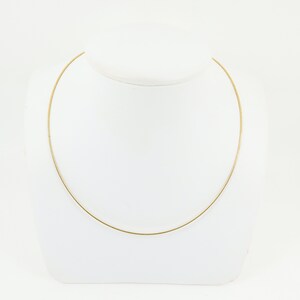 18K Solid Yellow & White Gold Omega Chain / Necklace 1.44mm Thick, 8.7 ...