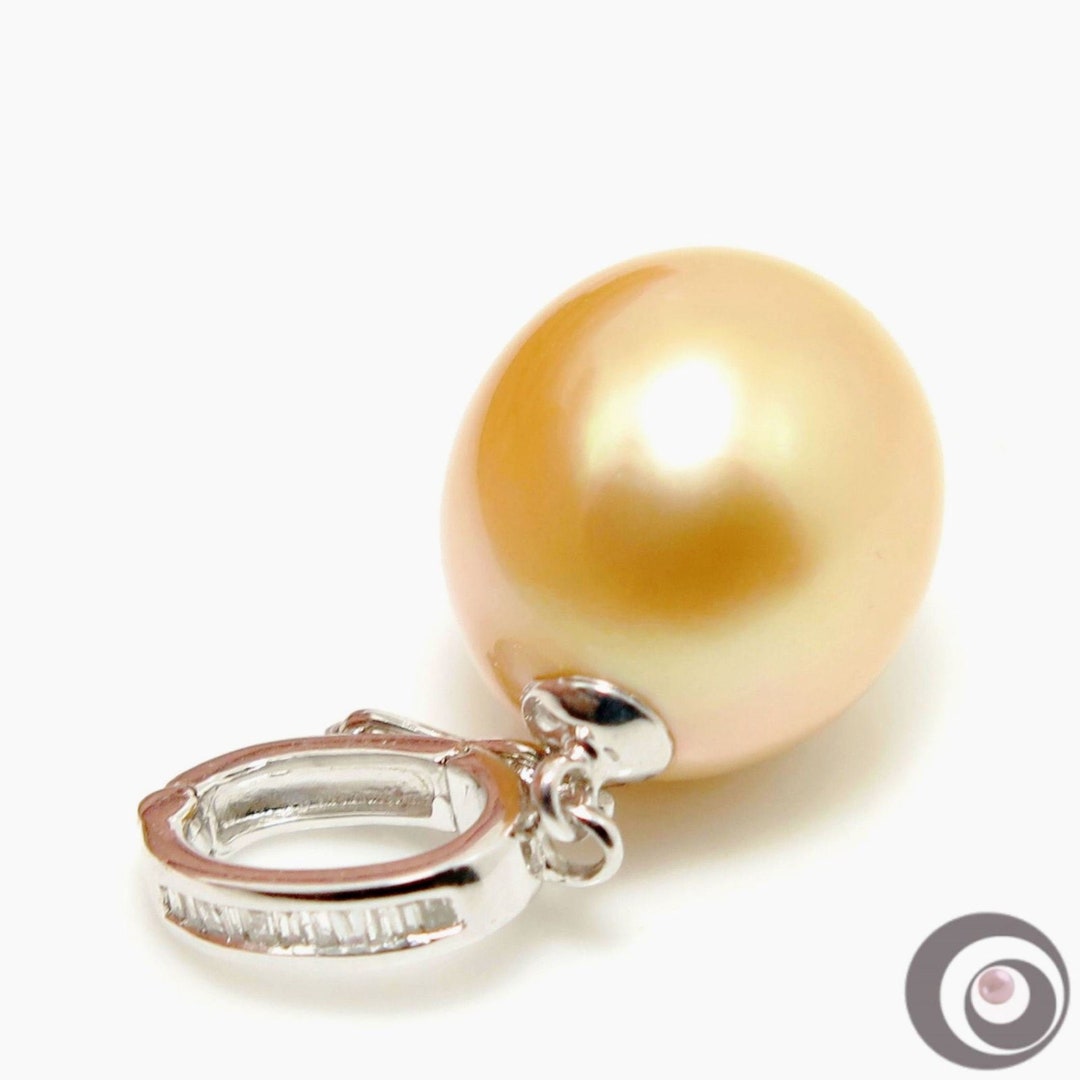 18K Solid Gold ENHANCER Pendant With Genuine Tapper Diamonds ...