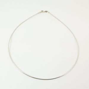 18K Solid Yellow & White Gold Omega Chain / Necklace 1.44mm Thick, 8.7 ...