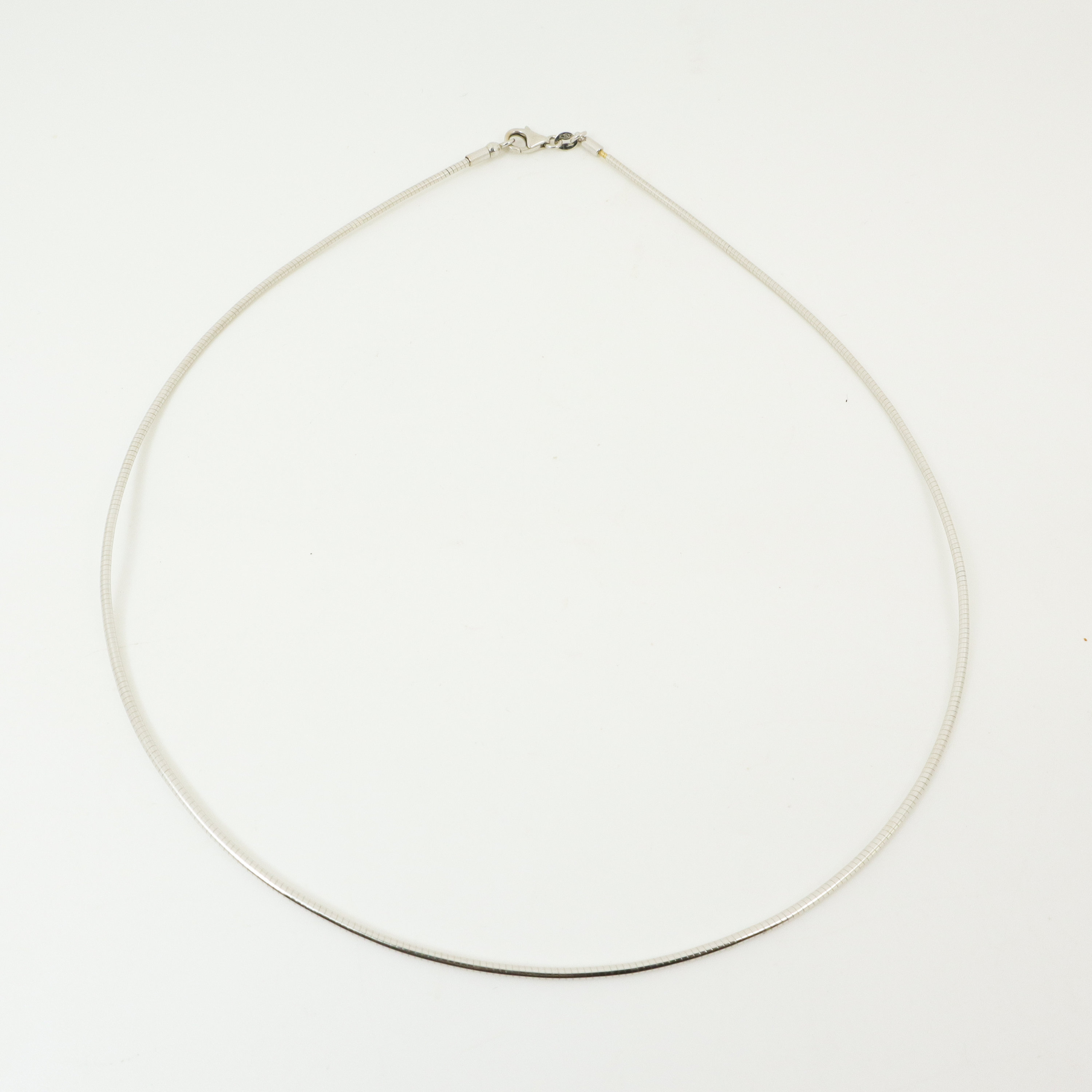18K Solid Yellow & White Gold Omega Chain / Necklace 1.44mm Thick, 8.7 ...