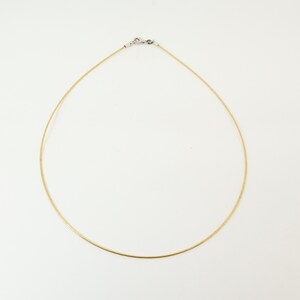 18K Solid Yellow & White Gold Omega Chain / Necklace 1.44mm Thick, 8.7 ...