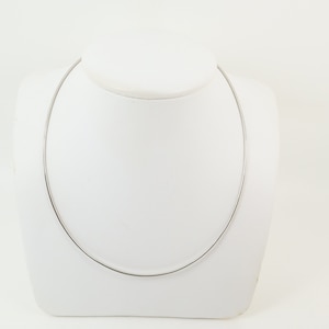 18K Solid Yellow & White Gold Omega Chain / Necklace 1.44mm Thick, 8.7 ...