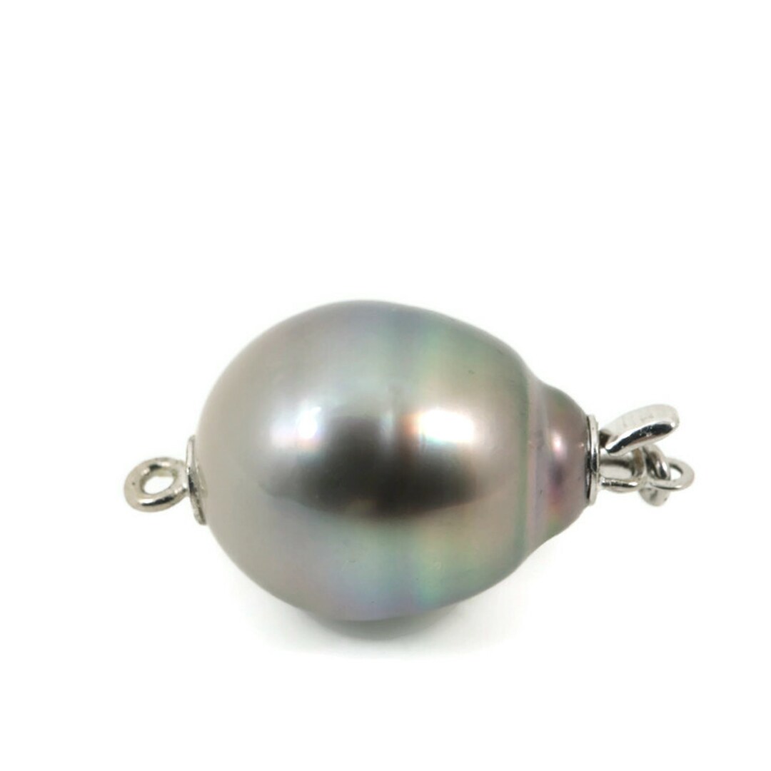 Genuine Tahitian Pearl Clasp, Massive 14 X 17mm Seawater Cultured Pearl ...
