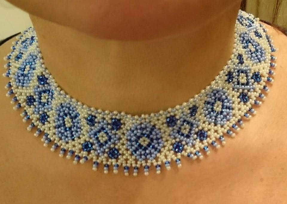 An Ukrainian Jewellery Set: Collar Collier and Cuff Bracelet. Beaded ...