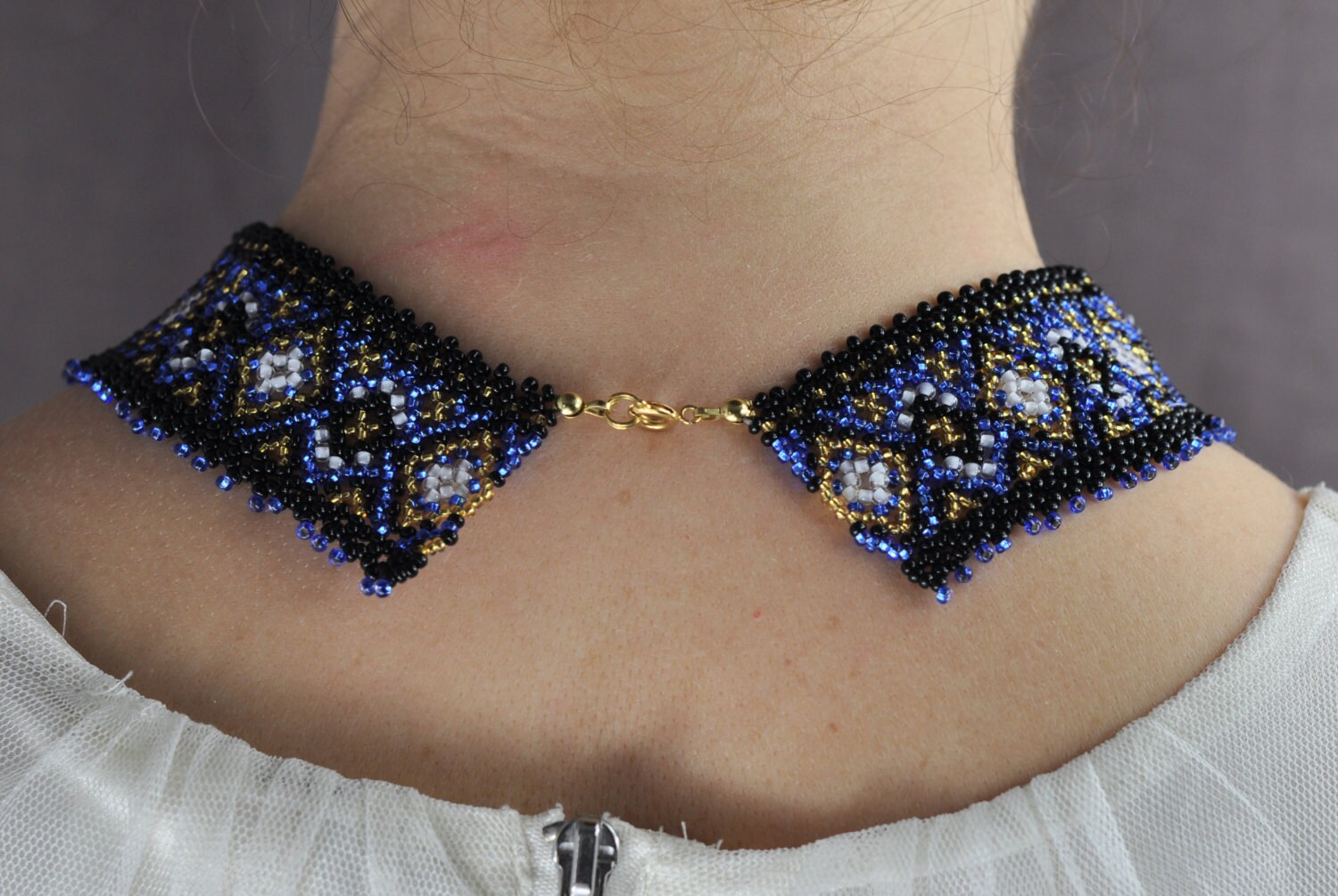 An Ukrainian Jewellery Set: Collar Collier and Cuff Bracelet. Beaded ...