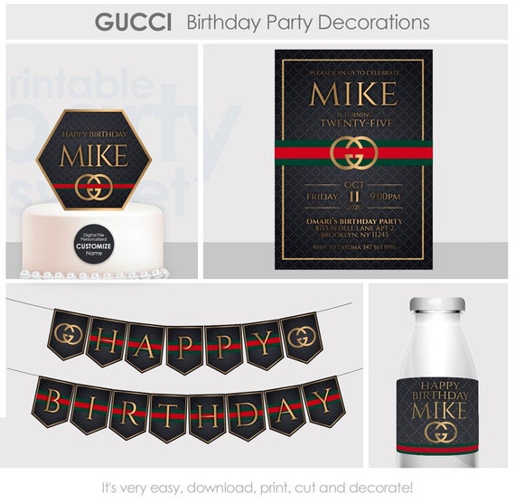 Gucci Birthday Gucci Invitation Gucci Cake Topper Gucci | Etsy