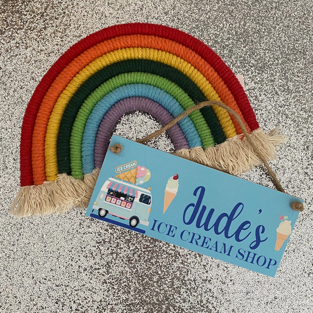 KIDS ROLE PLAY, Ice Cream Shop Sign, Personalised With Your Name, Kids ...