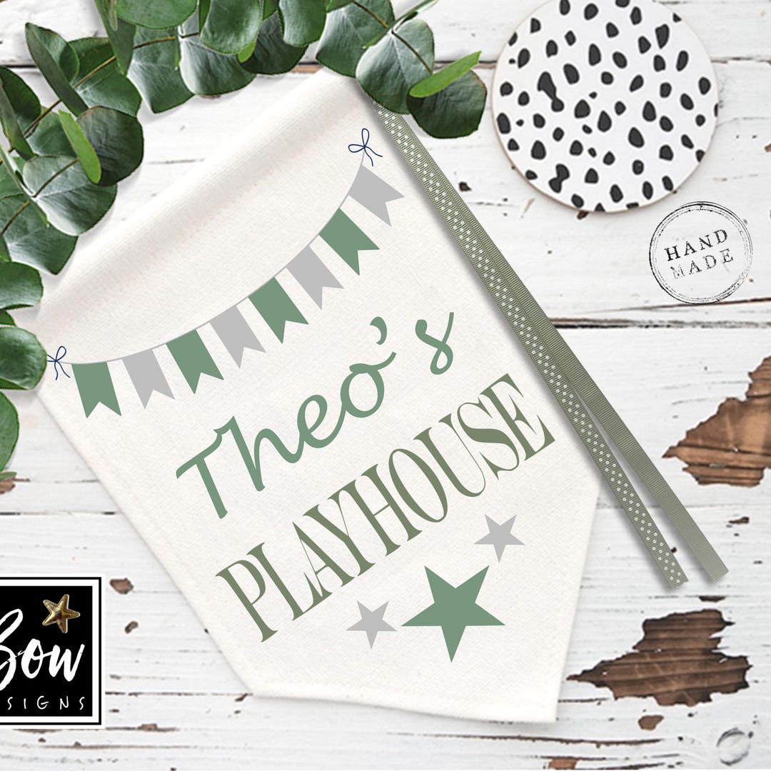 Kids Playhouse Flag, Kids Roleplay, Den Sign, Custom Kids Play House ...