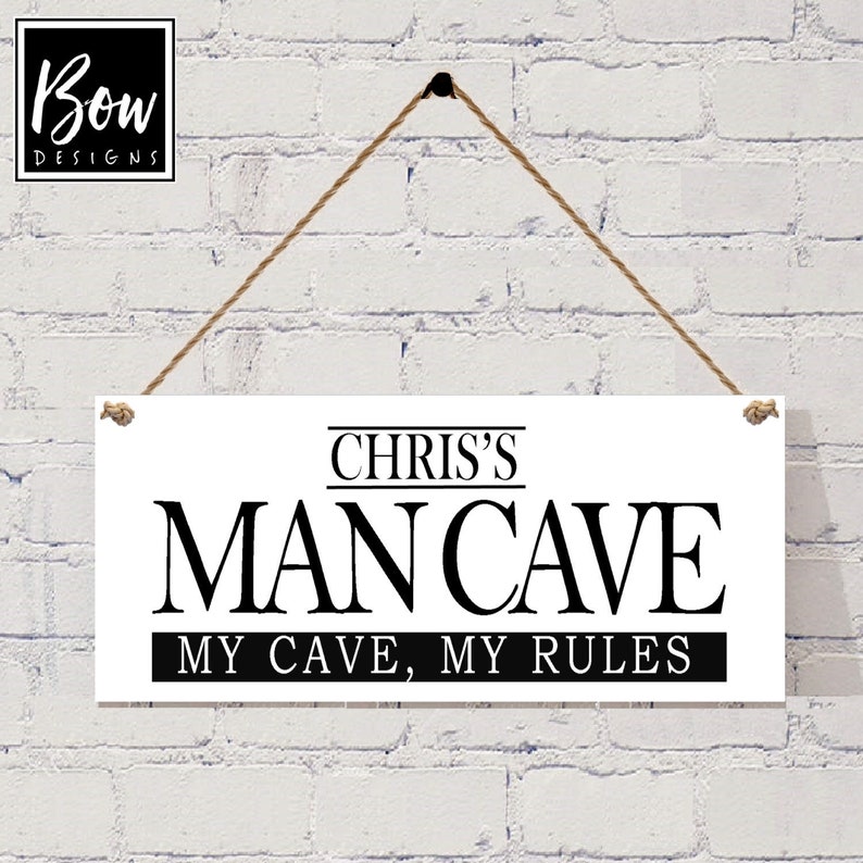 PERSONALISED MANCAVE My Cave My Rules Dad's Mancave Sign - Etsy