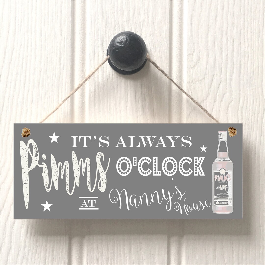 Personalised Pimm's O'clock Alcohol Sign Grey, New Home Sign, Alcohol ...