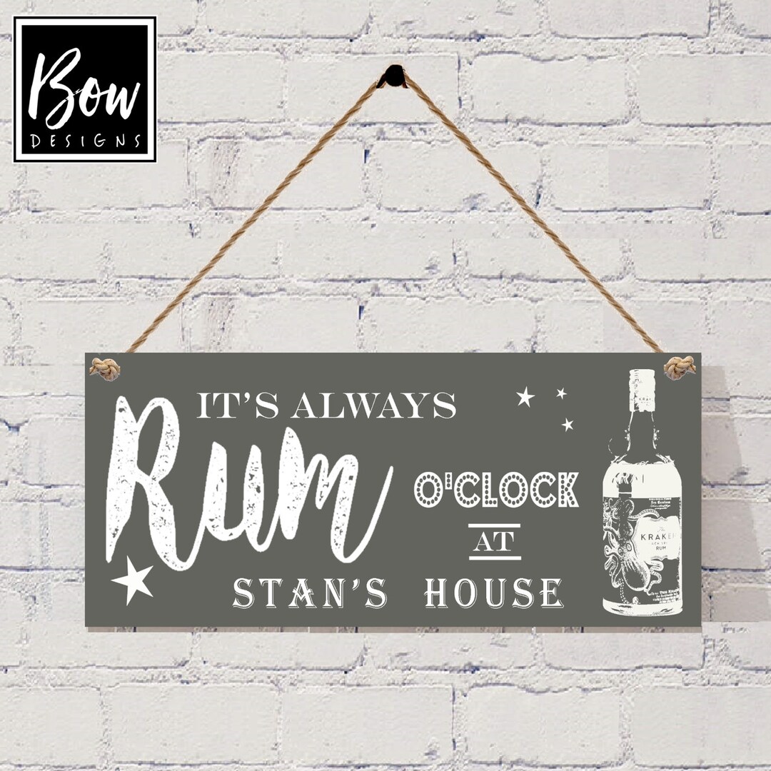 It's Always RUM O'clock at Personalised Rum Sign - Etsy UK
