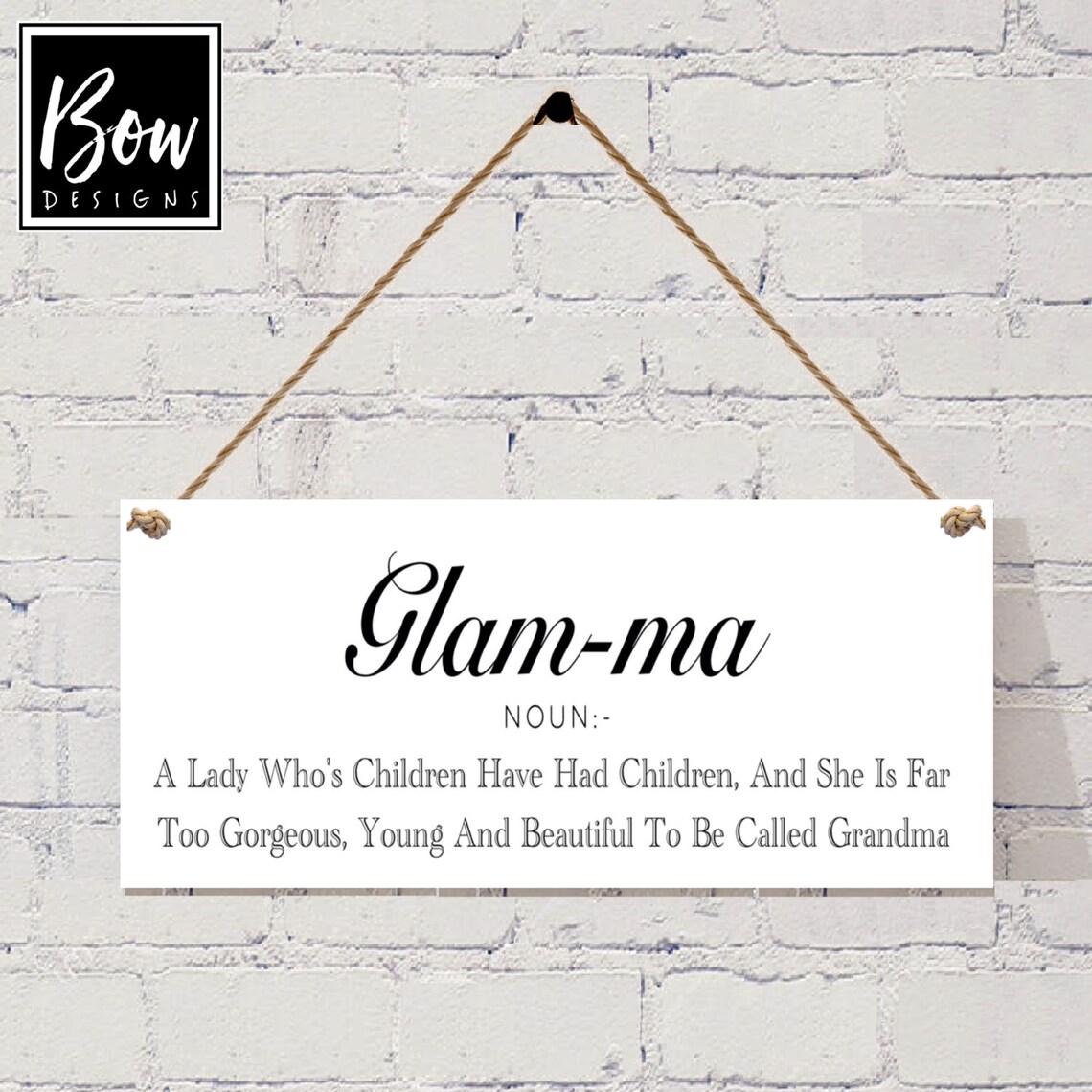 GLAM-MA young grandma nanny glamorous granny sign gift | Etsy