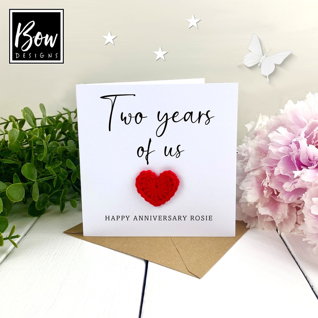 2nd Year Anniversary Card, Second Year Anniversary Card, Second Year ...