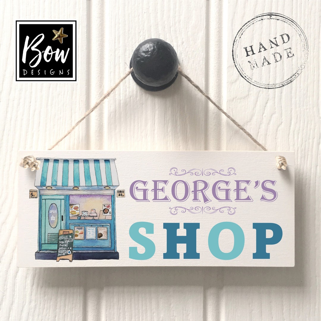 KIDS ROLE Play//shop Sign//personalised With Your Name// Kids Play Shop ...