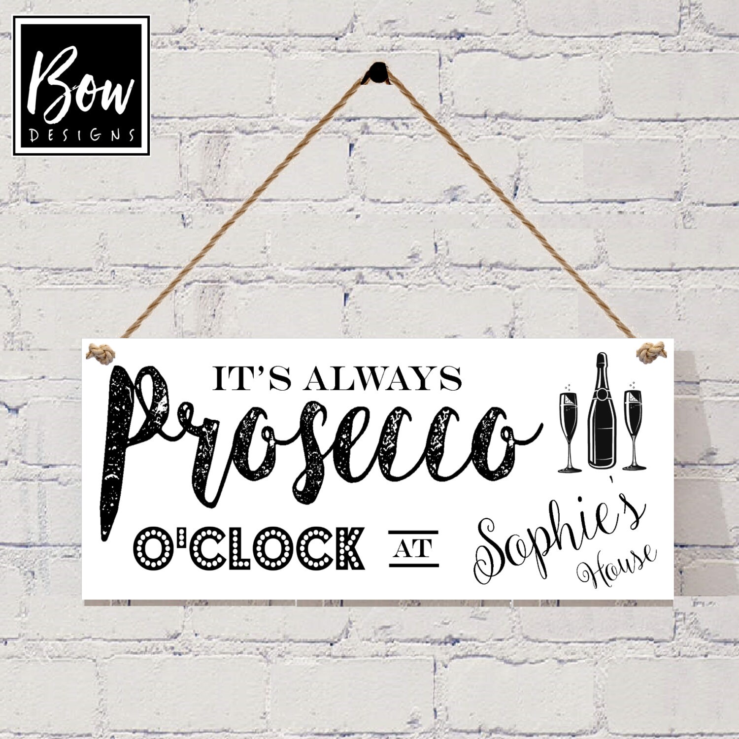 PERSONALISED PROSECCO O'clock Sign Prosecco Gift Alcohol - Etsy
