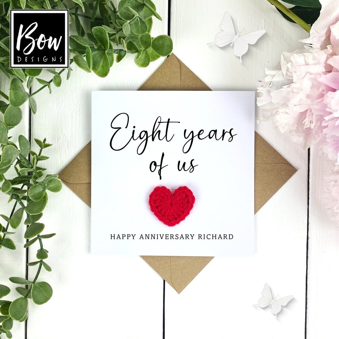 8 Year Anniversary Card, Eight Year Anniversary Card, Eighth Year ...