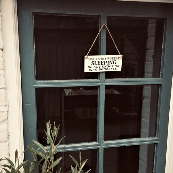 Night Shift Worker Sign Hanging Do Not Disturb Sign Nurses - Etsy