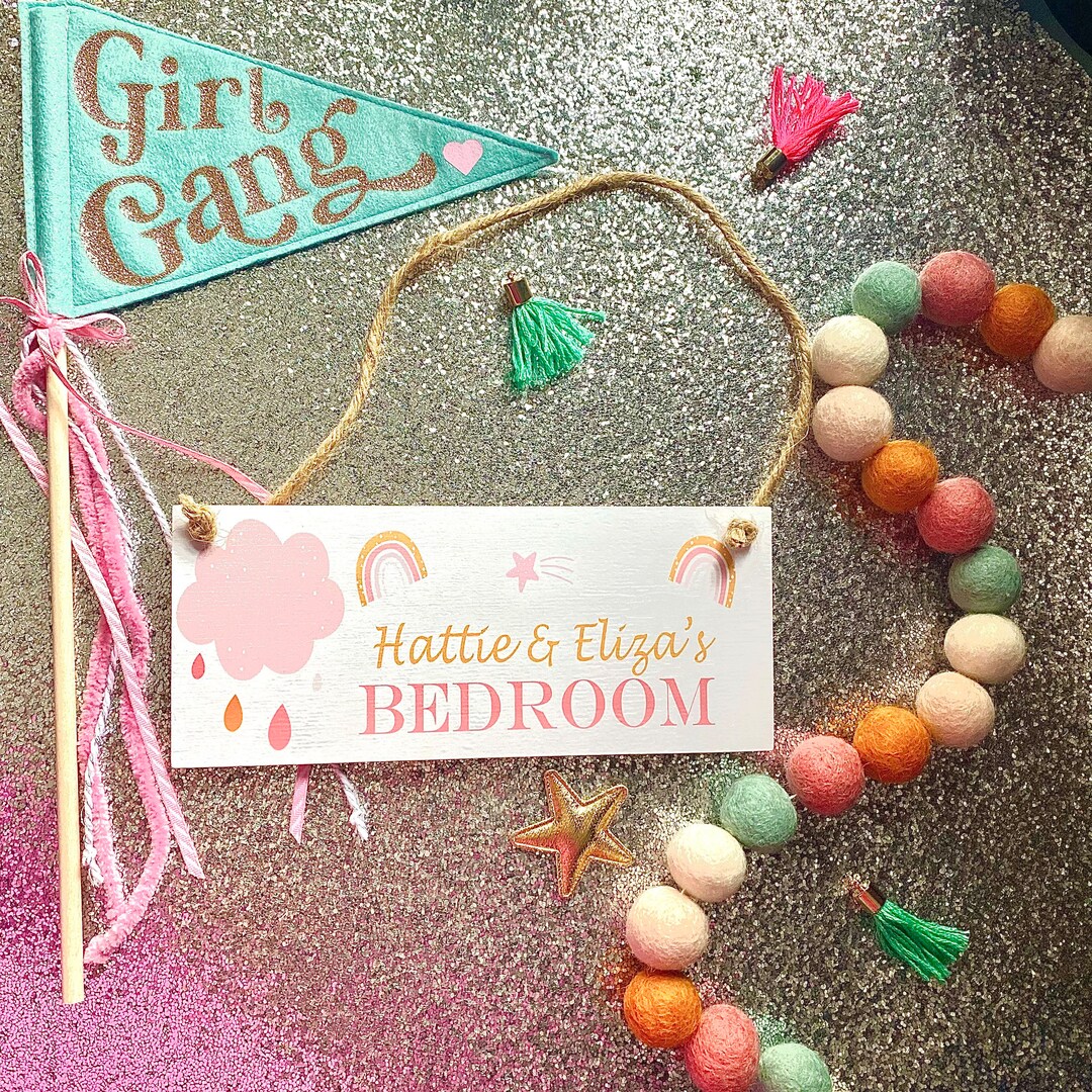 PERSONALISED Girls Bedroom Door Sign, Girls Birthday Gift, Bedroom Sign ...