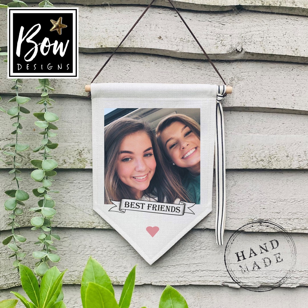 PERSONALISED Best Friend Flag, Bff Linen Flag, Best Friends Photo Gift ...