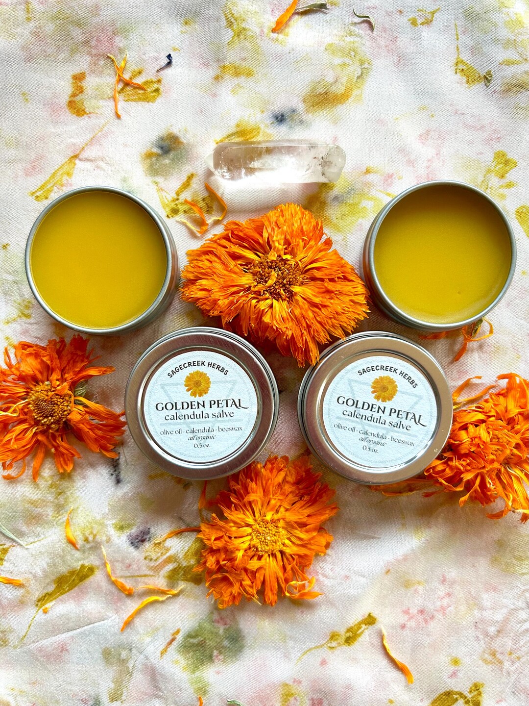 Organic Calendula Healing Salve: Beeswax & Olive Oil Balm, 0.5 Oz Mini ...