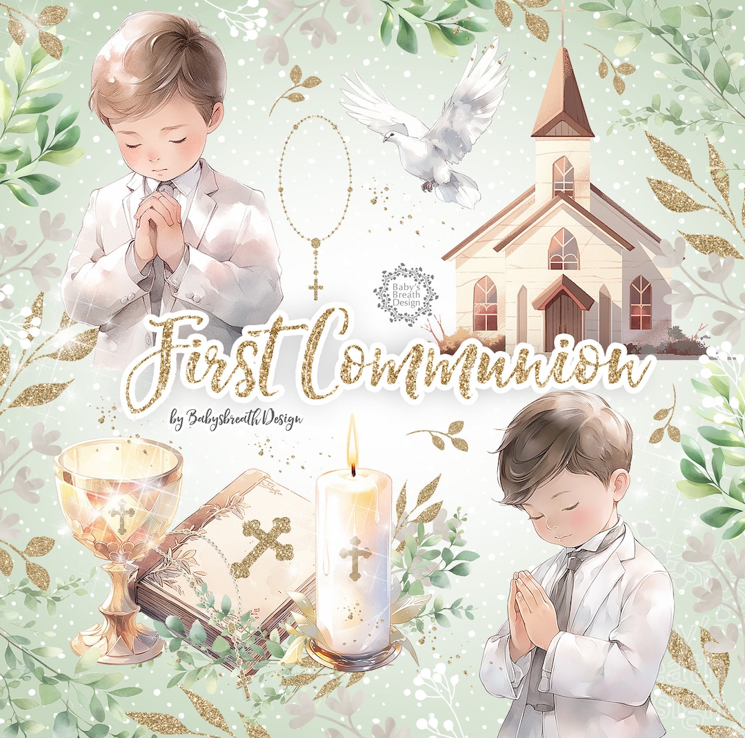 Watercolor First Communion Clipart, Watercolor Clipart First Communion ...