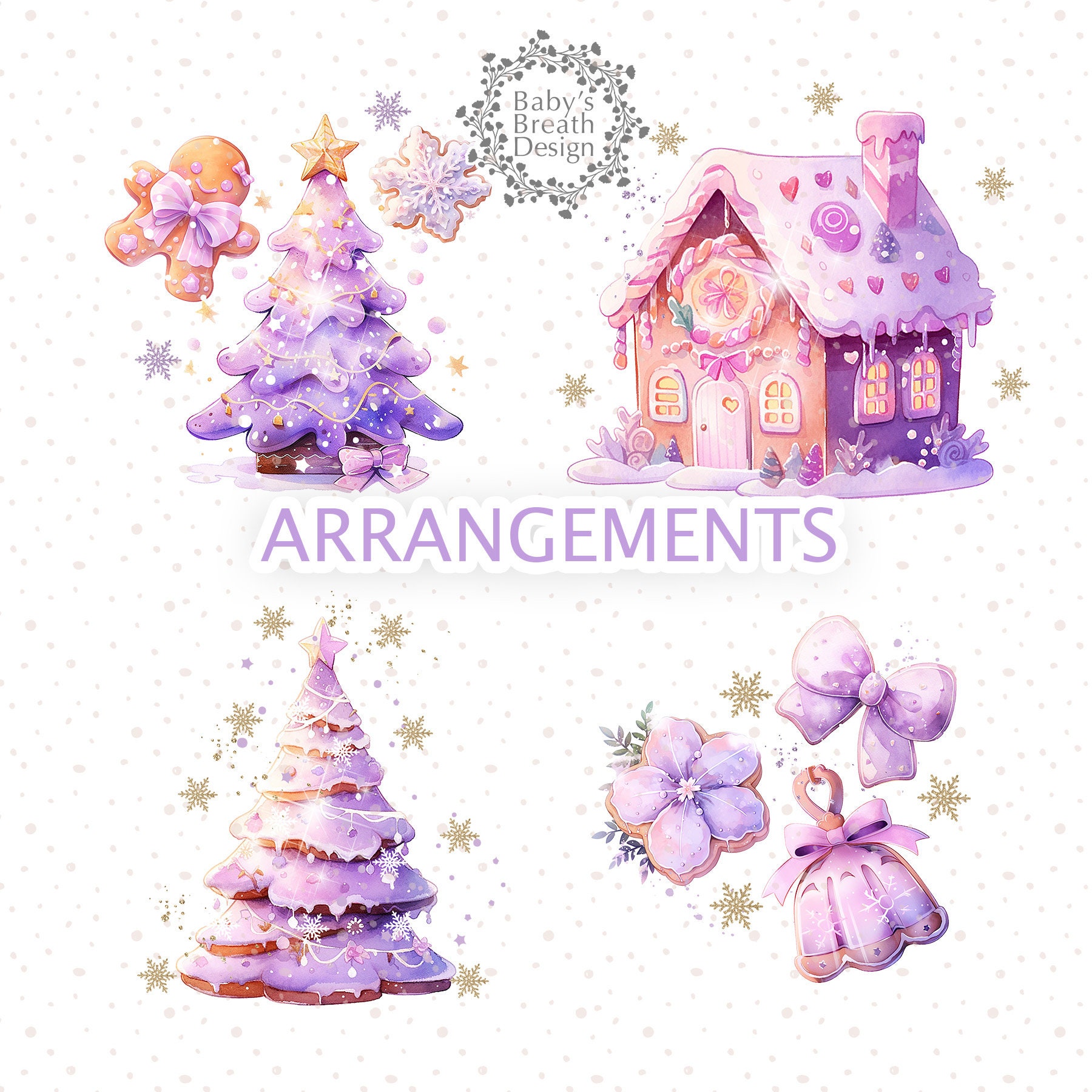 Watercolor Gingerbread Cookie Digital Design, Xmas Clipart, Christmas ...