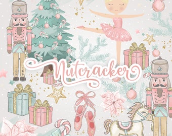 Nutcracker Christmas Digital Design, Xmas Clipart, Cute Christmas ...