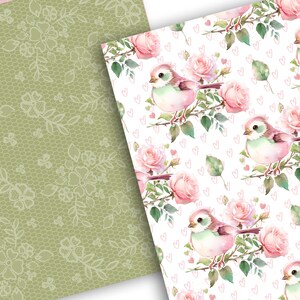 Watercolor Pink Roses Digital Paper Pack, Spring Pattern, Romantic ...