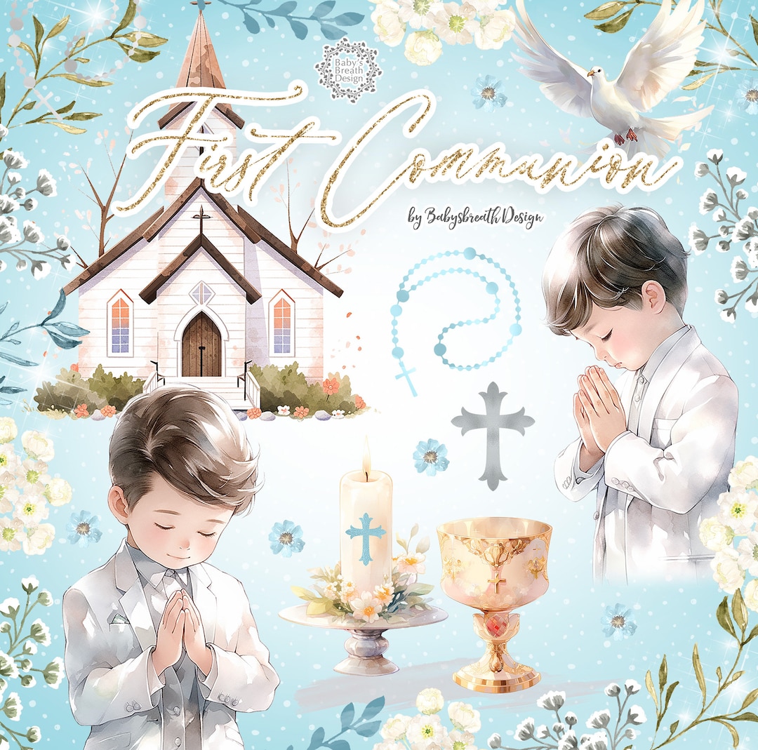 Watercolor First Communion Clipart, Watercolor Clipart First Communion ...