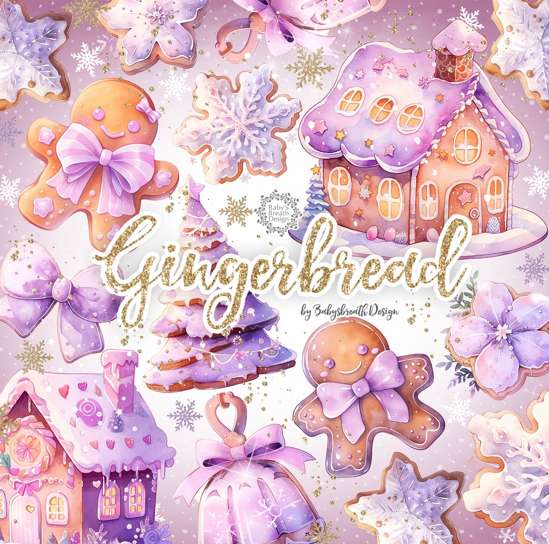 Watercolor Gingerbread Cookie Digital Design, Xmas Clipart, Christmas ...
