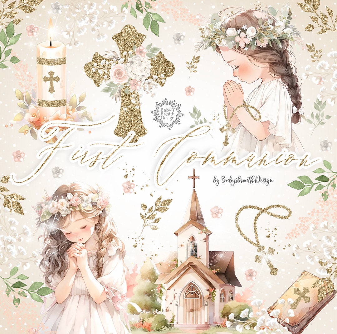 Watercolor First Communion Clipart, Watercolor Clipart First Communion ...