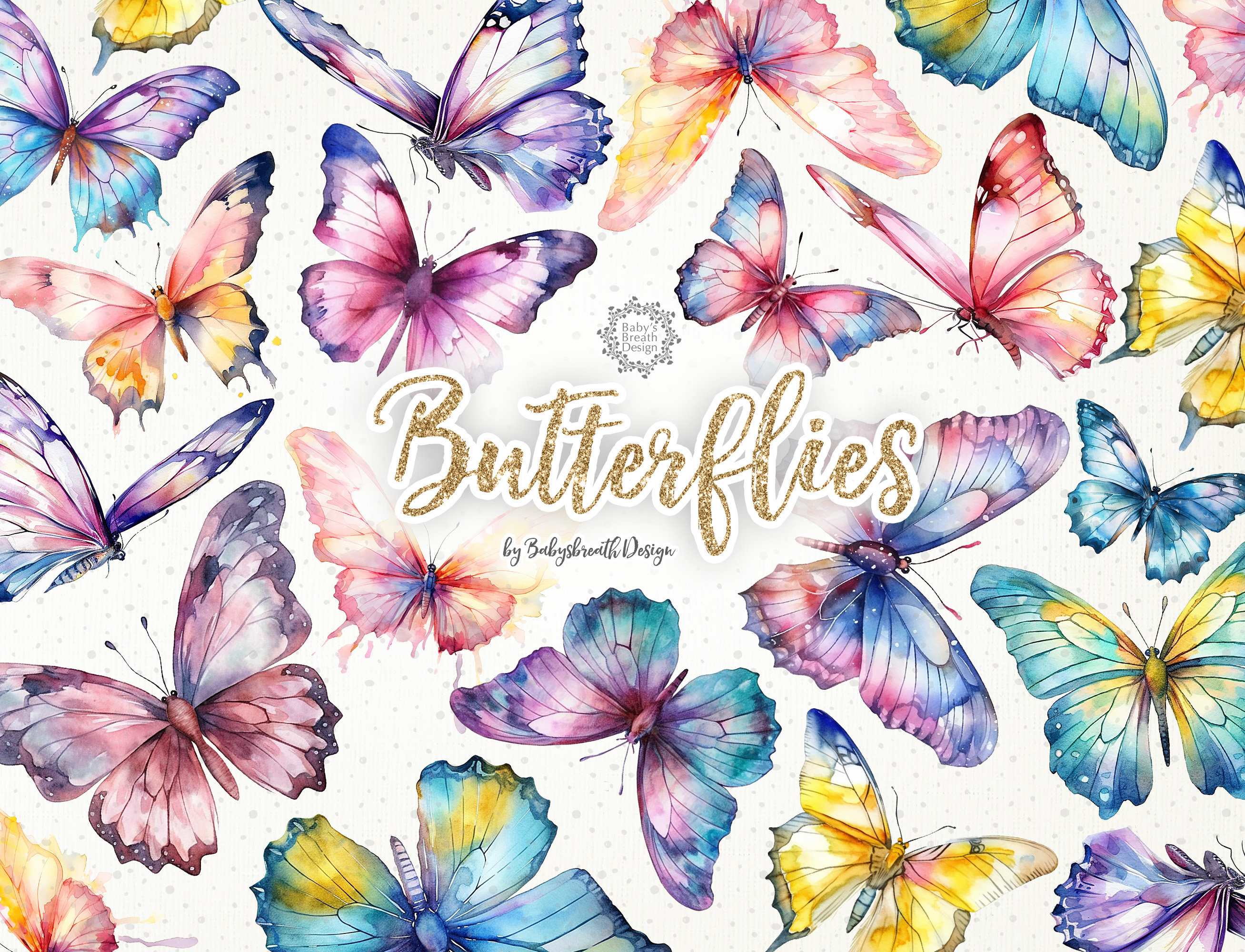 Watercolor Butterflies Clipart Butterflies Clipart Butterfly - Etsy