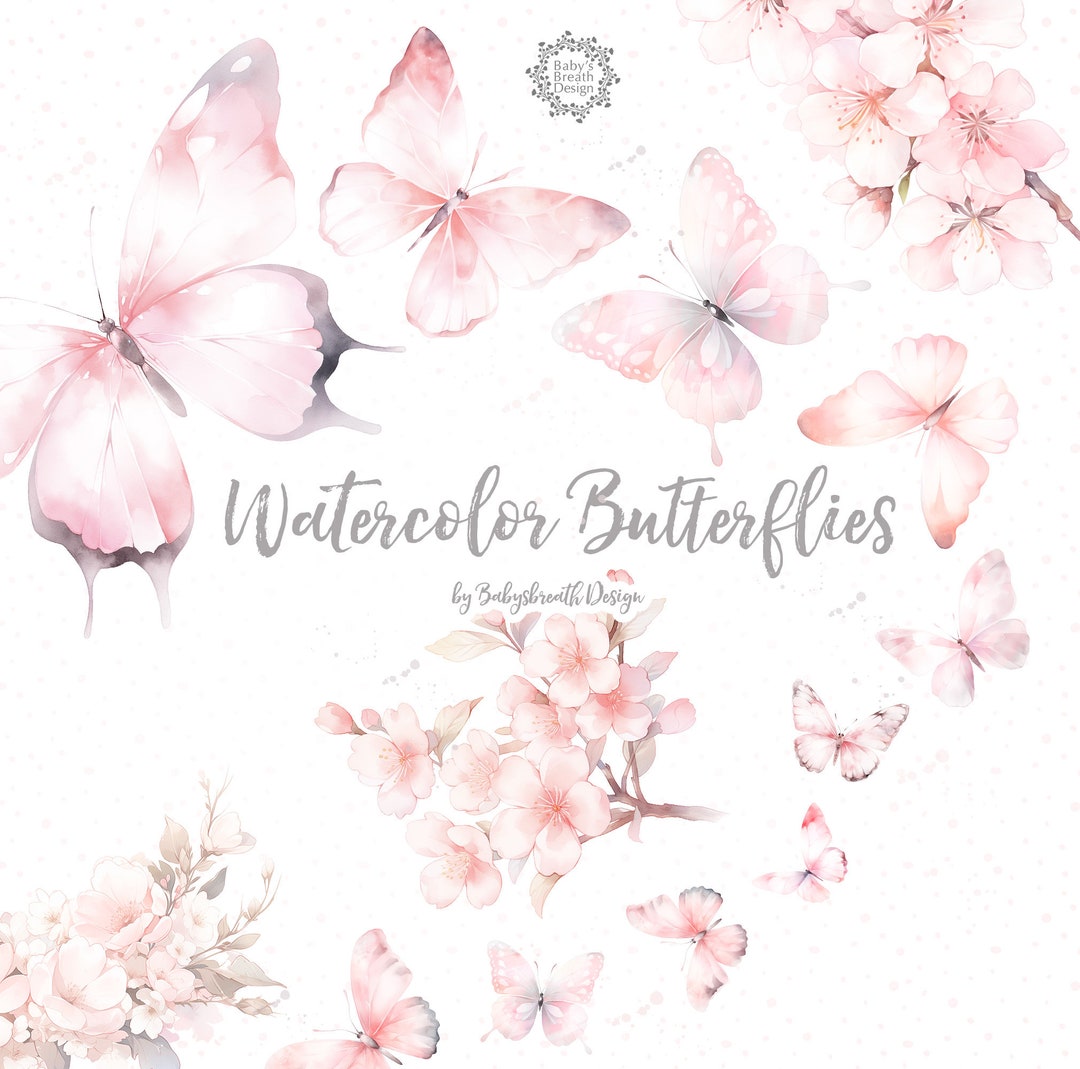 Butterflies Design, Spring Clipart, Flower Digital, Flowers, Pattern ...