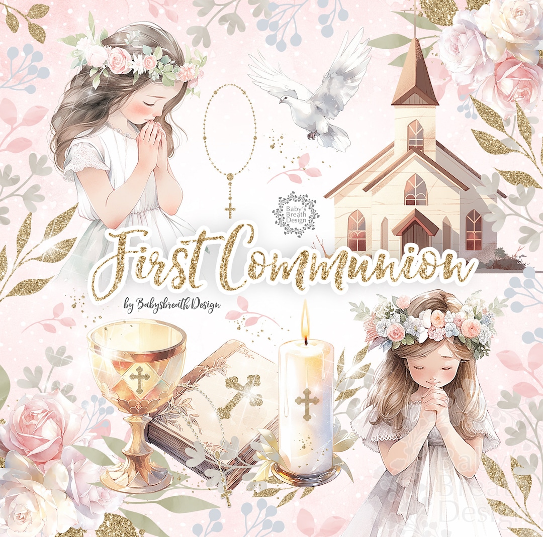 Watercolor First Communion Clipart, Watercolor Clipart First Communion ...