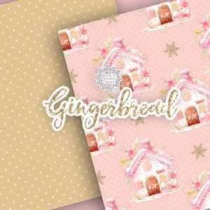 Watercolor Gingerbread Cookie Digital Paper Pack, Xmas Clipart ...