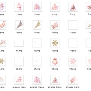 Pink Winter Digital Design, Xmas Clipart, Cute Christmas Clipart ...