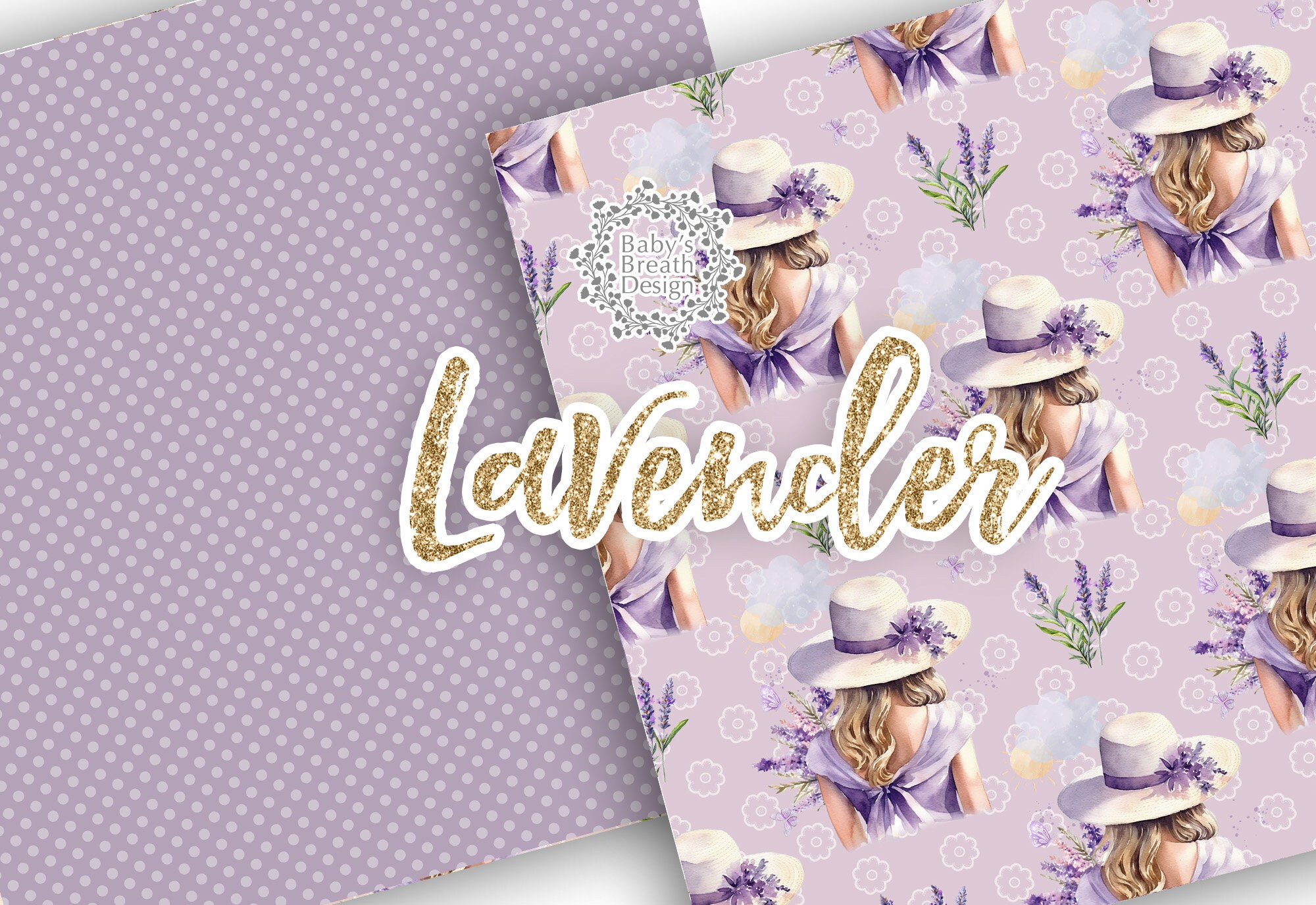 Watercolor Lavender Digital Paper Pack, Lavender Pattern, Flower ...