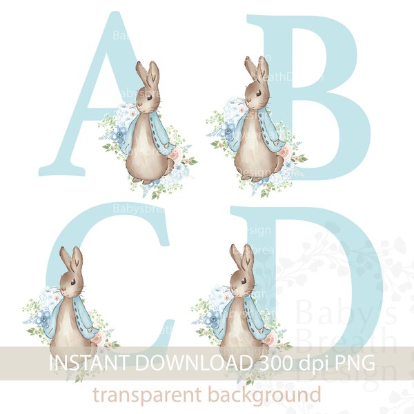 Peter Rabbit Clipart - Etsy