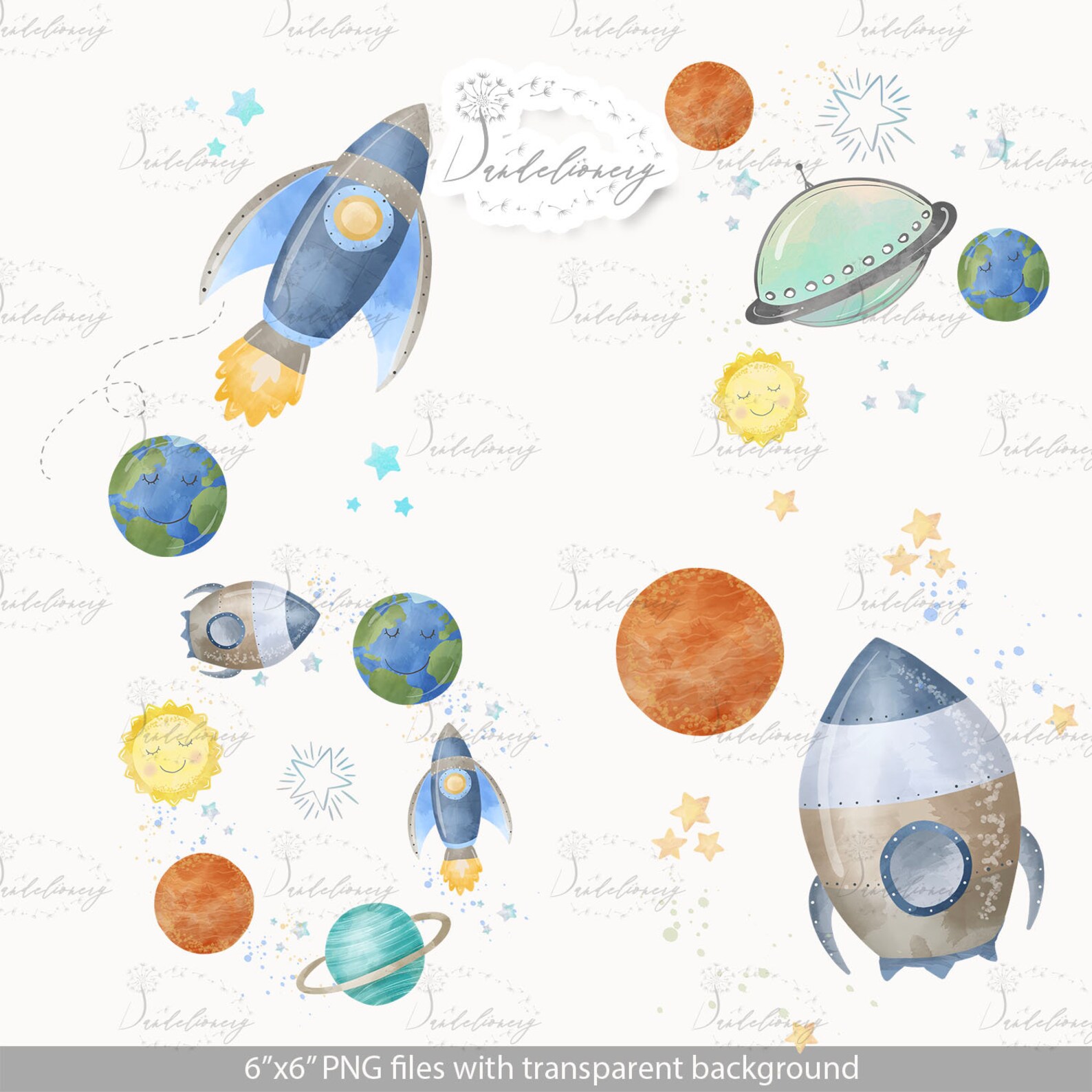 Watercolor to the Moon Clipart, Space Clipart, Satellite, Boy, Kids ...