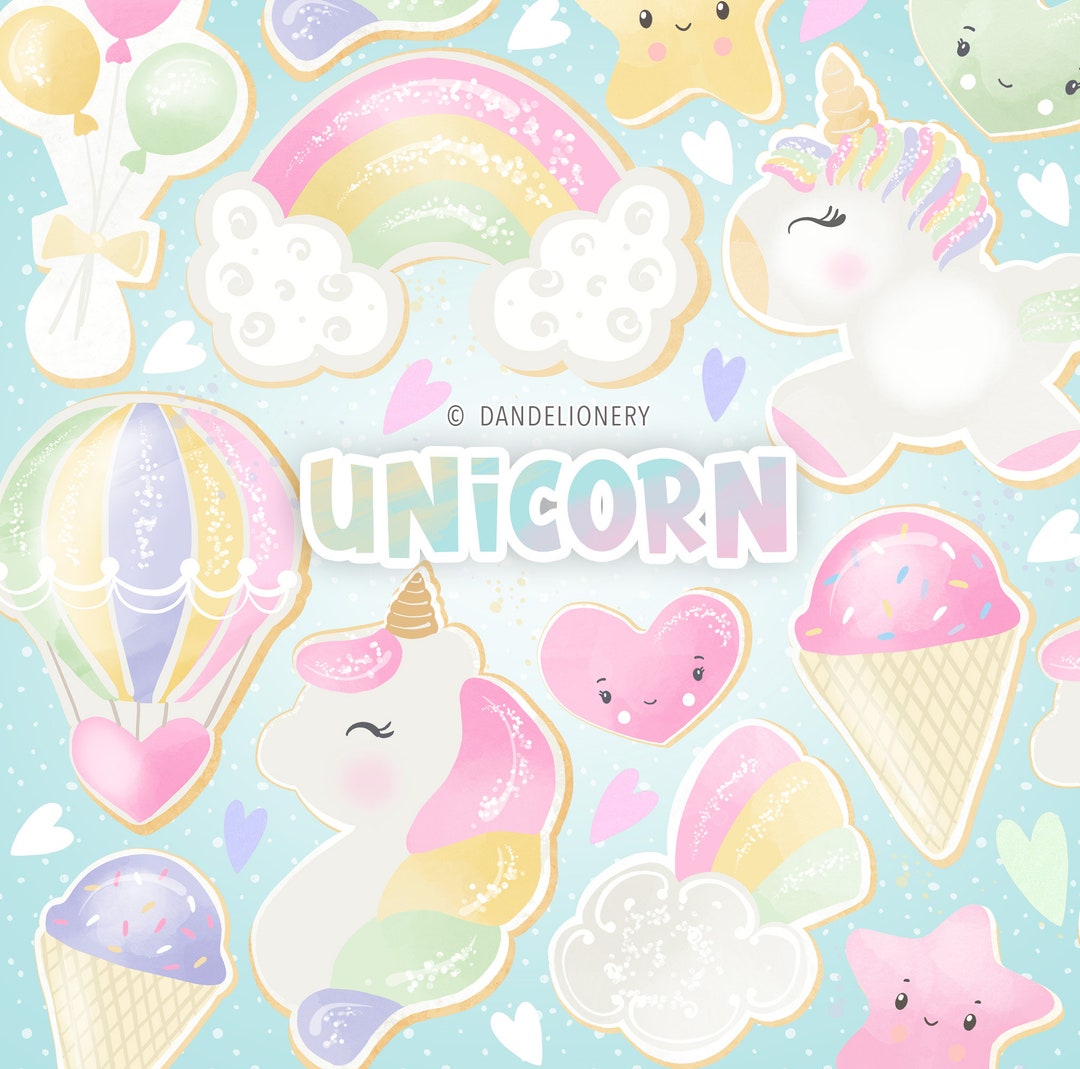Watercolor Unicorns Clipart, Rainbow Unicorns Download, Instant ...