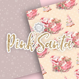 Pink Christmas Digital Paper Pack, Xmas Pattern, Cute Christmas Paper ...