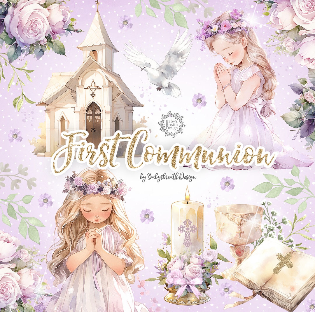 Watercolor First Communion Clipart, Watercolor Clipart First Communion ...