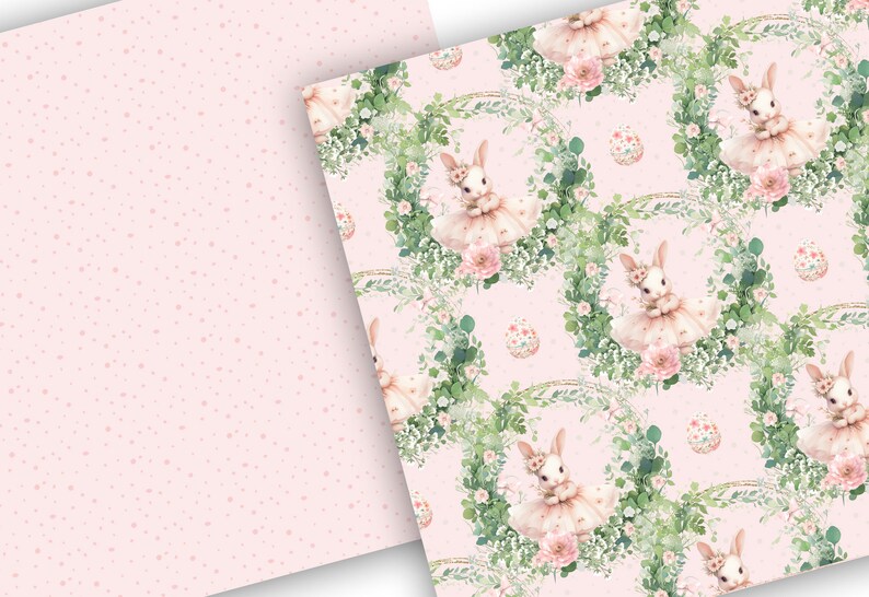 Watercolor Happy Easter Digital Paper Pack, Spring Pattern, Romantic ...