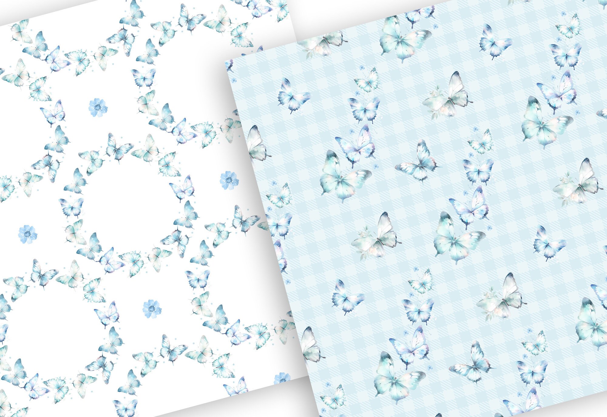 Butterflies Digital Paper Pack, Spring Pattern, Flower Digital, Flowers ...
